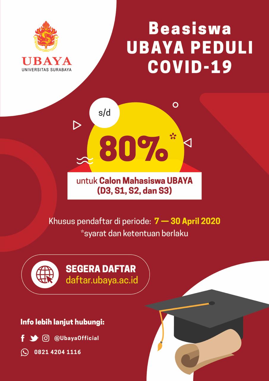 Beasiswa UBAYA PEDULI COVID-19 - Direktorat Pengembangan Kemahasiswaan