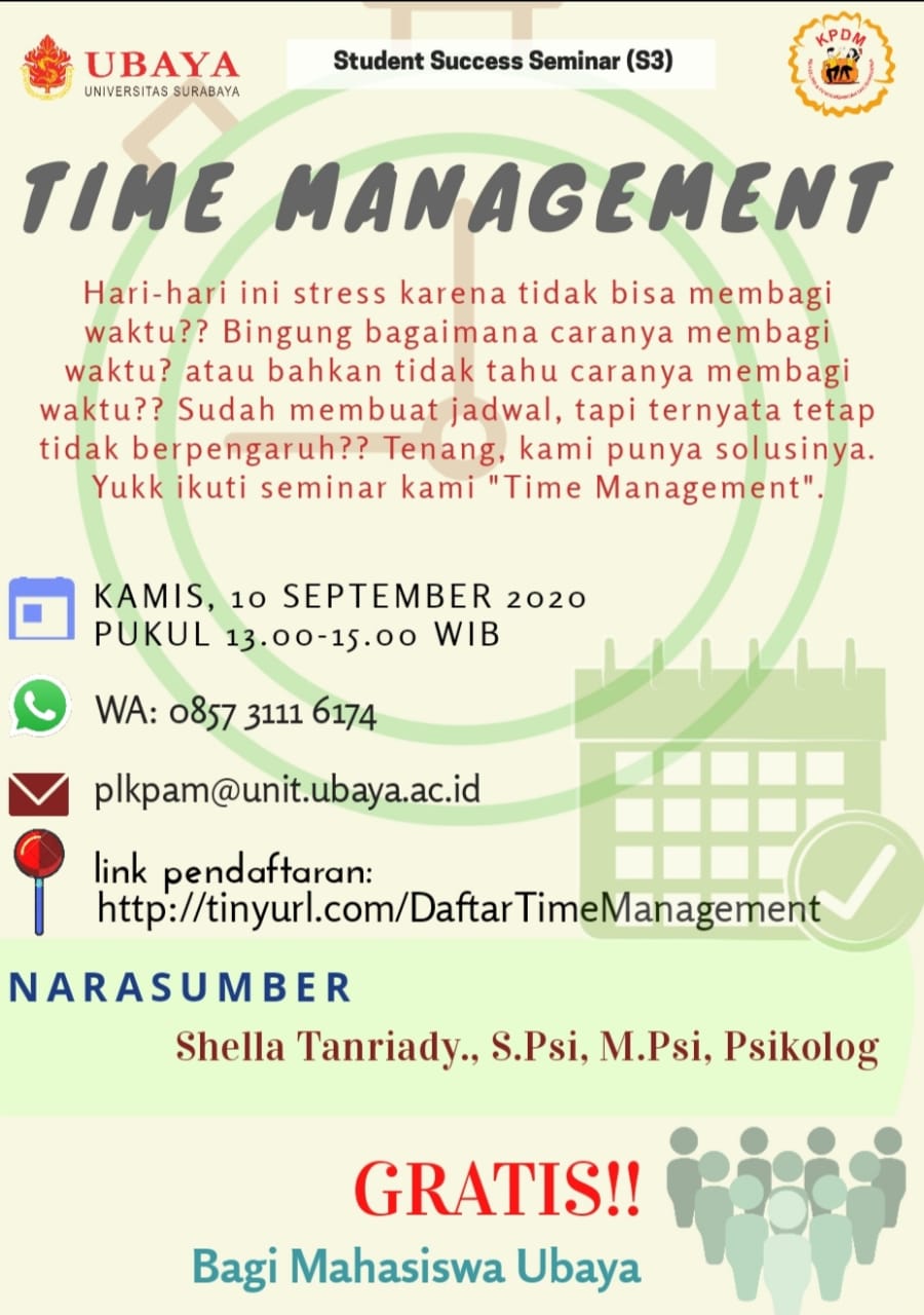 Student Success Seminar "Time Management" - Direktorat Pengembangan ...