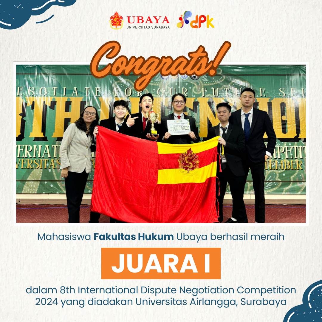 Dua mahasiswa Fakultas Hukum UBAYA mendapat Juara I dalam 8th ...