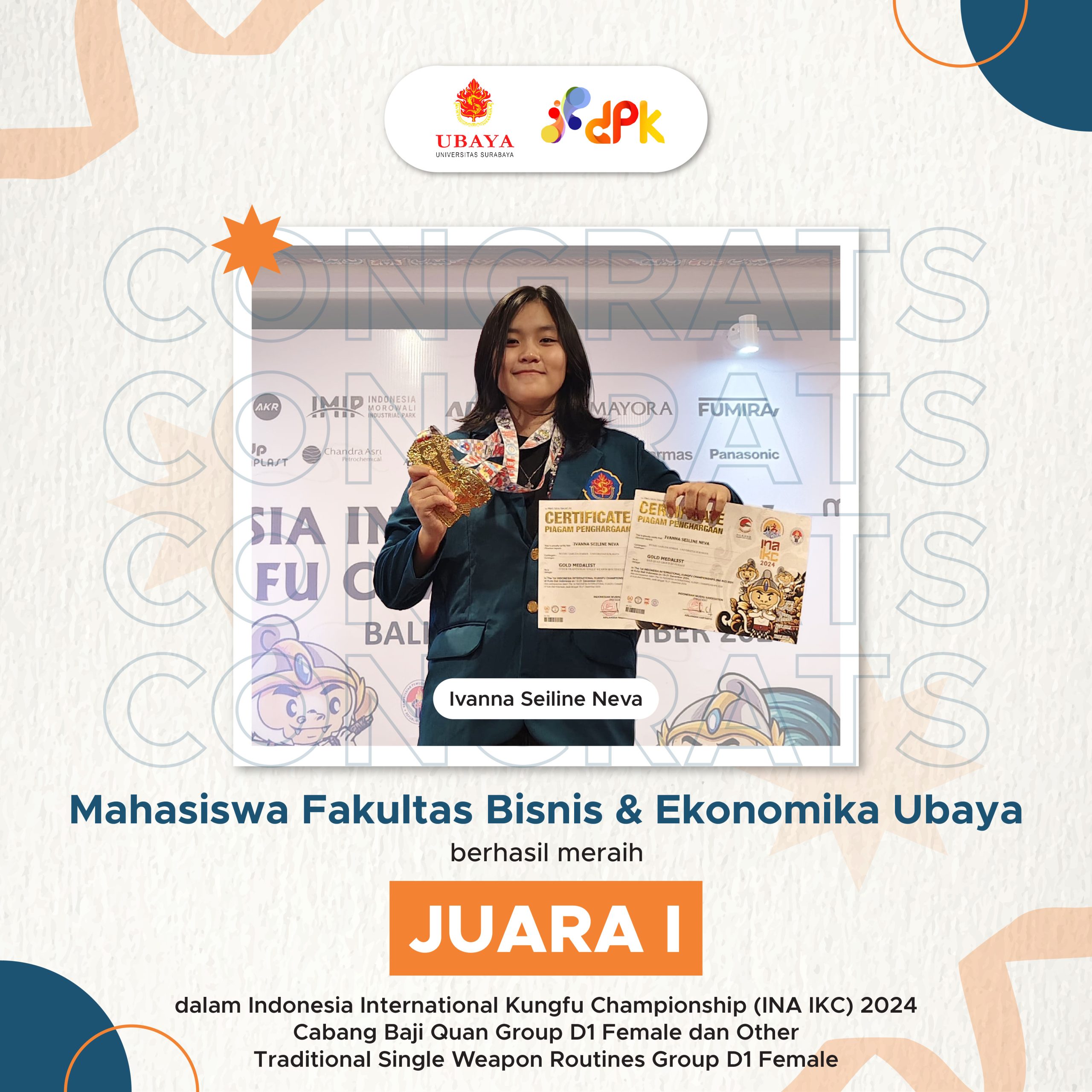 Mahasiswa FBE Ubaya Raih Juara 1 dalam Indonesia International Kungfu ...