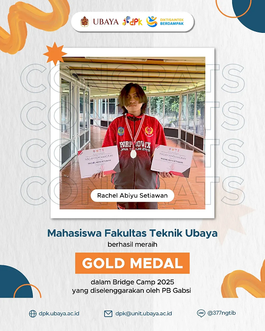 Mahasiswa Teknik UBAYA Raih Medali Emas di Bridge Camp 2025 - Direktorat Pengembangan Kemahasiswaan