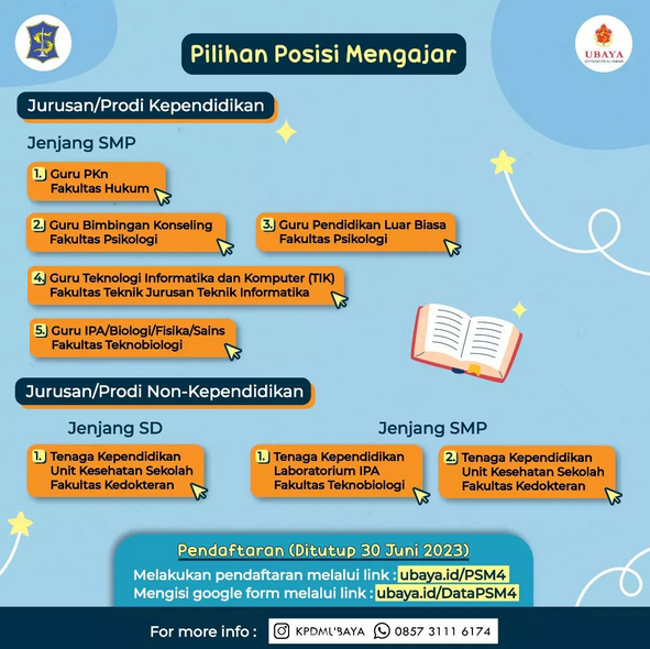 Program Surabaya Mengajar (PSM) Angkatan 4! - Direktorat Pengembangan Kemahasiswaan